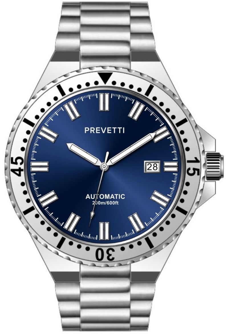 Prevetti ProDiver 200m Automatic PR1903 - Blå automatisk herrklocka